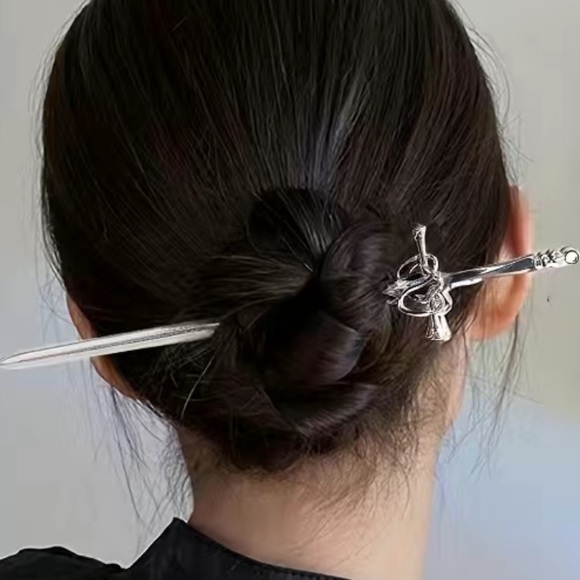 Accessories | Medieval Sword Hair Bun Stick Silver | Poshmark